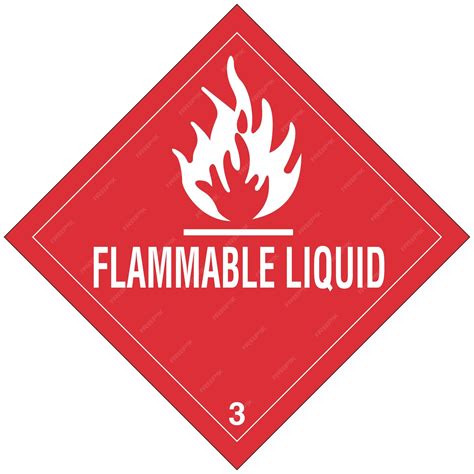 Premium Vector Flammable Caution Sign Dangerous Goods Placards Class