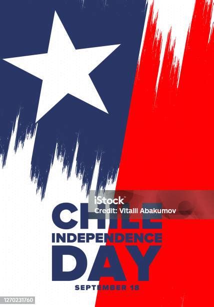 칠레 독립기념일 행복한 국경일 피에스타 파트리아스 자유의 날 매년 9월 18일 축하합니다 칠레 플래그 애국 칠레 디자인 포스터 카드 배너 템플릿 배경 벡터 0명에 대한 스톡