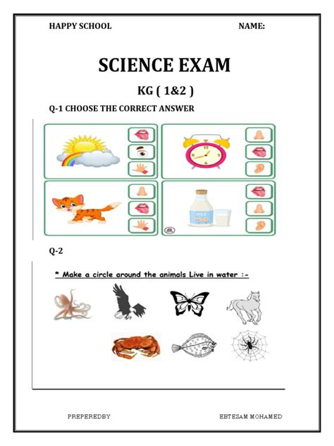 Final Exam Science Kg Pdf