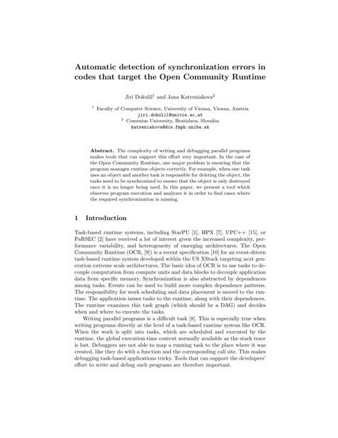 pdf automatic detection of synchronization errors in codes eprints