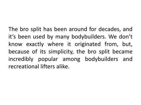 Ppt Bro Split The Ultimate Workout Program Guide Powerpoint Presentation Id11534004