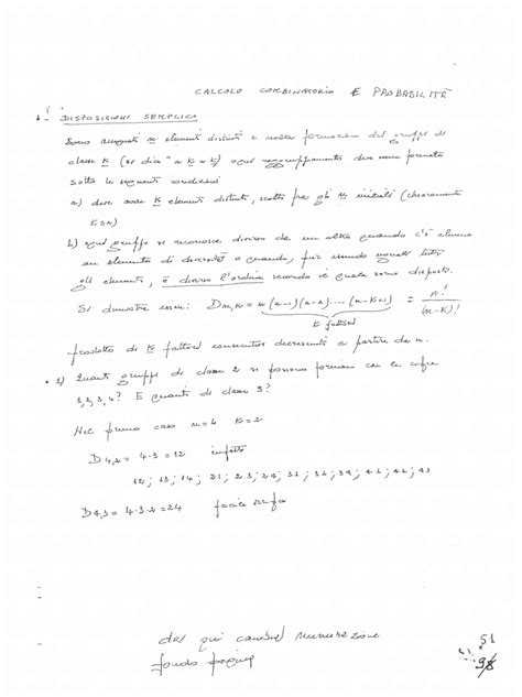 Esercizi Sul Calcolo Combinatorio Docsity