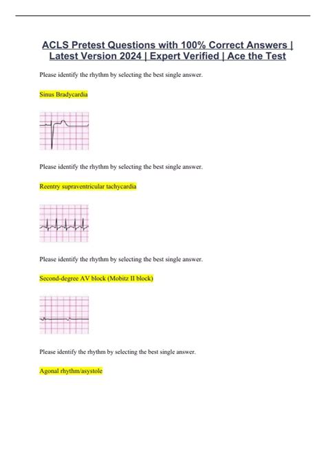 Acls Pretest Answers Ilyse Leeanne