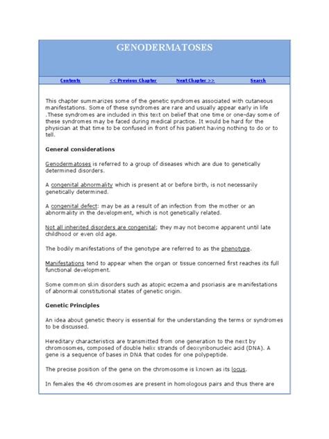 Genodermatoses General Considerations Pdf Diseases And Disorders