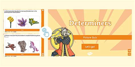 Determiners Multiple Choice Spag Picture Quiz Ks2 Revision