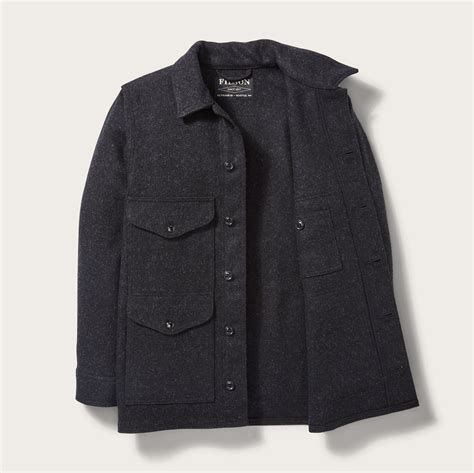 Mackinaw Wool Cruiser Jacket By Filson Charcoal Grey