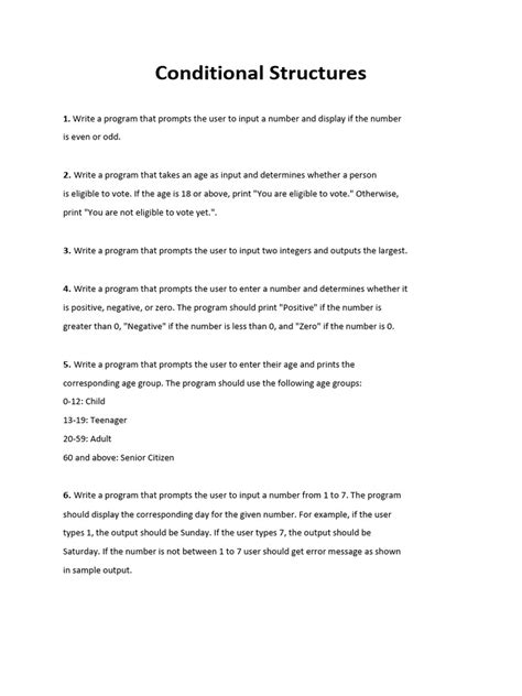 Conditional Structures Pdf Body Mass Index Human Size