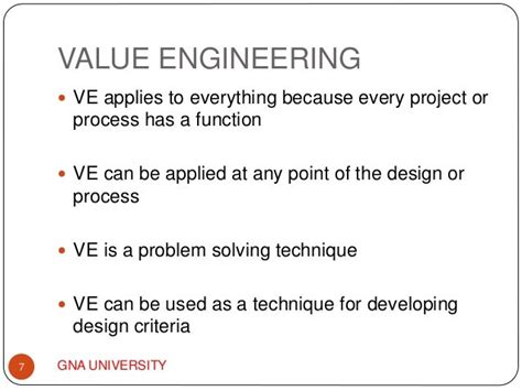Value Engineering Analysis Ppt