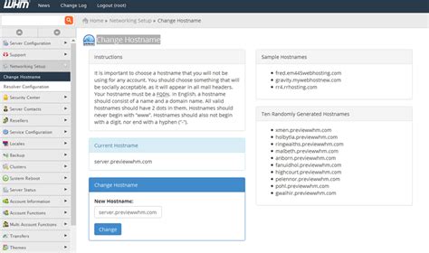Change Hostname