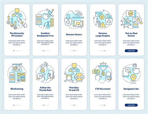 premium vector mobile first design onboarding mobile app screen set