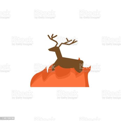 산불 사슴 화재 아이콘입니다 Ui 및 Ux 웹 사이트 또는 모바일 응용 프로그램에 대한 간단한 라인 산불 아이콘의 개요 벡터 가연성에 대한 스톡 벡터 아트 및 기타 이미지