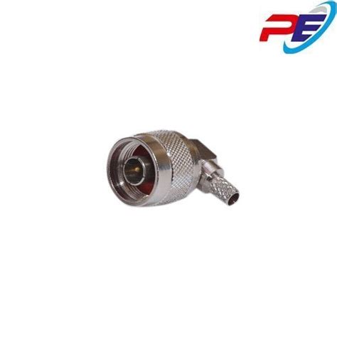 Crimp Type N Male Right Angle Connector Brass Standard Size Silver Color 250mhz Frequency