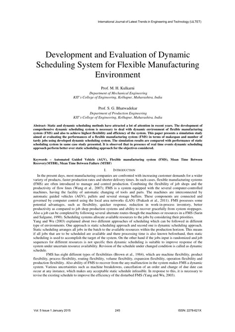 Pdf Development And Evaluation Of Dynamic Scheduling System For