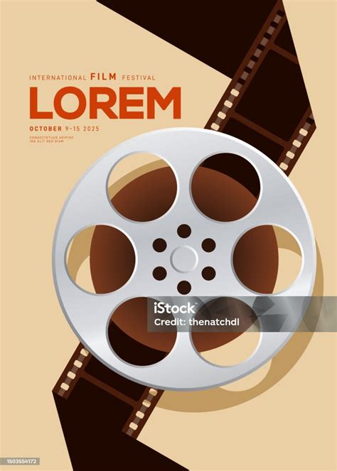 Arrièreplan De Modèle De Conception Daffiche De Film Avec Bobine De Film Vintage Vecteurs Libres