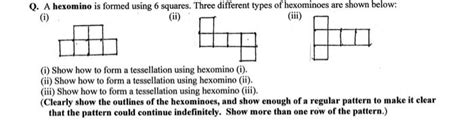 Solved Q A Hexomino Is Formed Using Squares Three Chegg Com