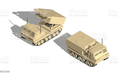 군사 교통 등각 투영 벡터입니다 여러 발사 로켓 시스템 차량 등측투영법에 대한 스톡 벡터 아트 및 기타 이미지 등측투영법 3차원 형태 군사 Istock