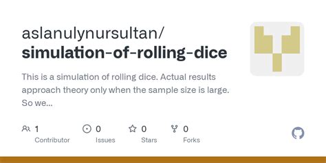 Github Aslanulynursultansimulation Of Rolling Dice This Is A