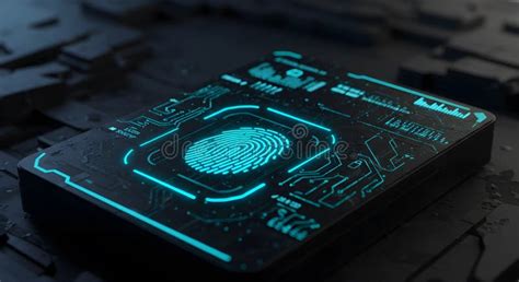 Next Gen Biometric Fingerprint Scanner For Futuristic Security Stock Illustration Illustration