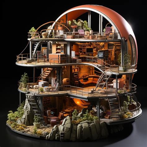 Premium Ai Image Photoofamodelcrosssectionshowinginteriorrooms