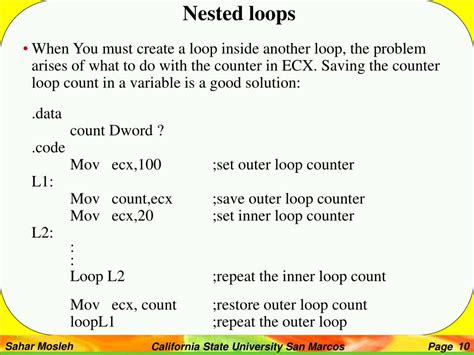 Ppt Jmp And Loops Memory Operand Move Instruction Array Data Related Operation And Directives