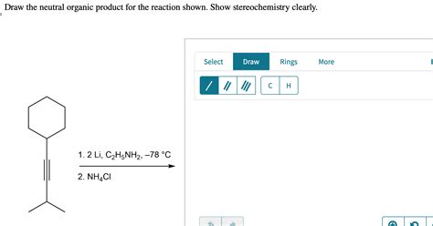 Solved Draw The Neutral Organic Product For The Reaction