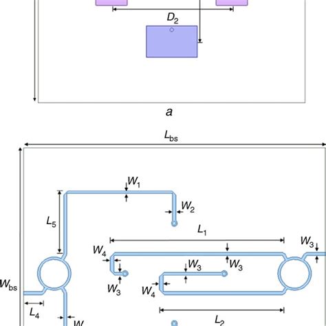 Geometry Of Proposed Antenna System A Top Substrate And Patches B