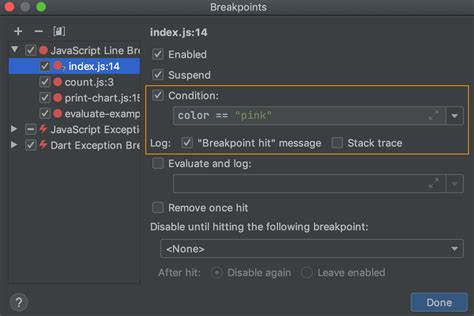 Breakpoints WebStorm Documentation