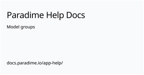 Model Groups Paradime Help Docs