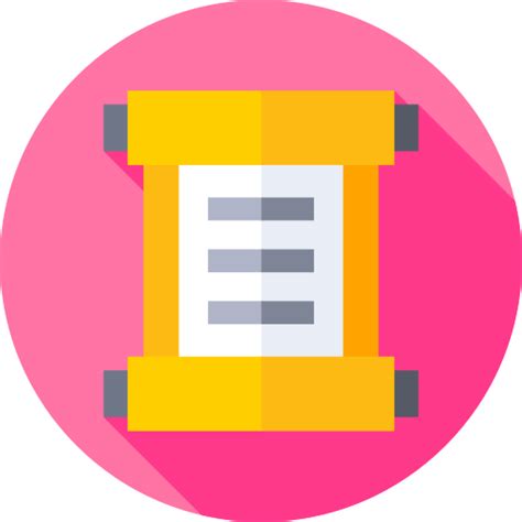 Scroll Flat Circular Flat Icon