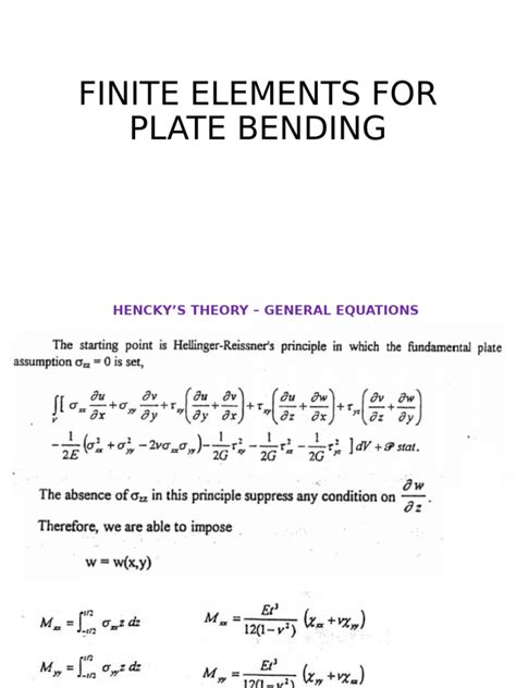 Finite Elements For Plate Bending Pdf