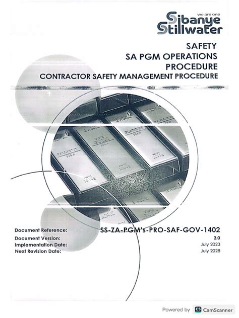 Contractor Safety Management Procedure Pdf