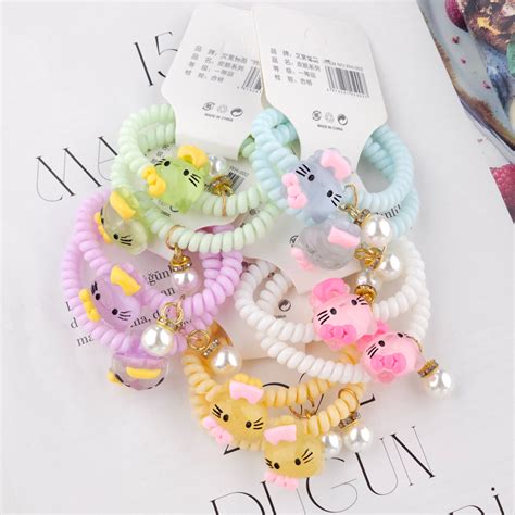 پک دوتایی کش مو سیم تلفنی مرواریدی برندیول ️