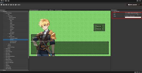 UI Settings RPG MAKER UNITE