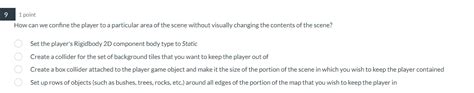solved 1 point what effect does a rigidbody 2d component