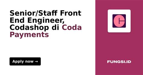 Seniorstaff Front End Engineer Codashop Di Coda Payments Fungsiid