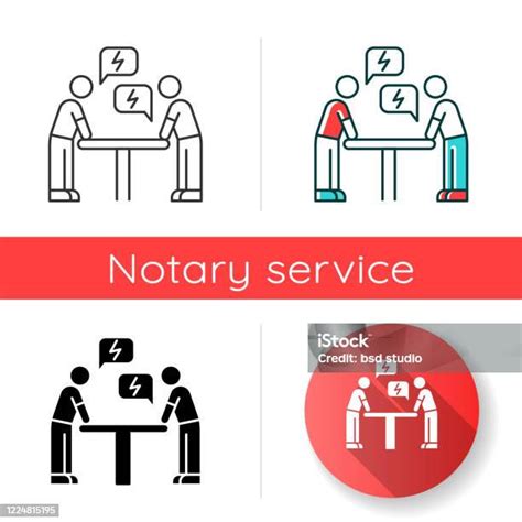 협상 아이콘입니다 당사자 간의 대화 인수 반대 이익 충돌 분쟁 토론 소송 라이벌 적 선형 검정 및 Rgb 색상 스타일입니다 격리된 벡터 일러스트레이션 개념에 대한 스톡 벡터