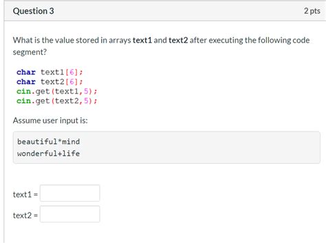 Solved Question 3 2 Pts What Is The Value Stored In Arrays