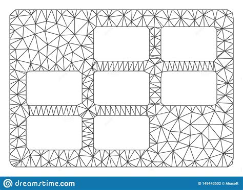 Calendar Table Polygonal Frame Vector Mesh Illustration Stock Vector Illustration Of Month