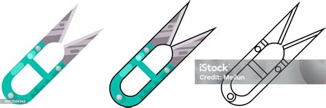 가 위 원사 스레드 커터 자르는 집게 도구 트리밍 바느질 피복 절연 플랫 디자인 아이콘 벡터 일러스트 레이 션 Diy에 대한 스톡 벡터 아트 및 기타 이미지 Istock