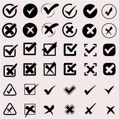 Premium Vector Check Mark Button With Black Check Mark And Cross Premium Vector Check Mark Button With Black Check Mark And Cross