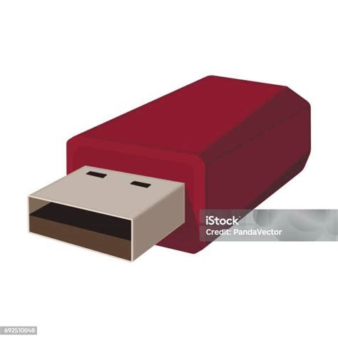 Usb 플래시 드라이브 아이콘 만화 스타일 흰색 배경에 고립에서 개인용 컴퓨터 액세서리 재고 벡터 일러스트 레이 션 심볼 0명에 대한 스톡 벡터 아트 및 기타 이미지