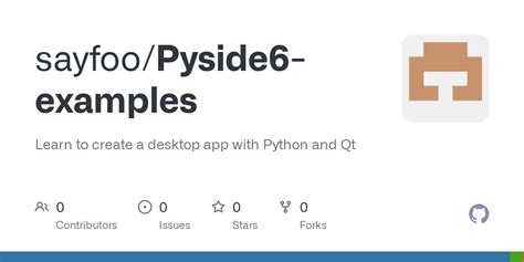 GitHub Sayfoo Pyside6 Examples Learn To Create A Desktop App With Python And Qt