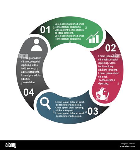 4 Step Vector Element In Four Colors With Labels Infographic Diagram Business Concept Of 4