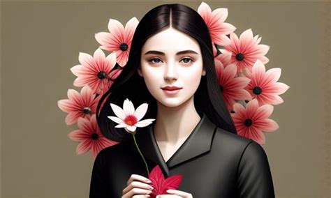 دختر زیبا احاطه شده با گل ها هوش مصنوعی ایجاد کرد 1719584