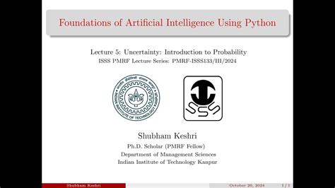 Lecture 5 Foundations Of Artificial Intelligence Using Python