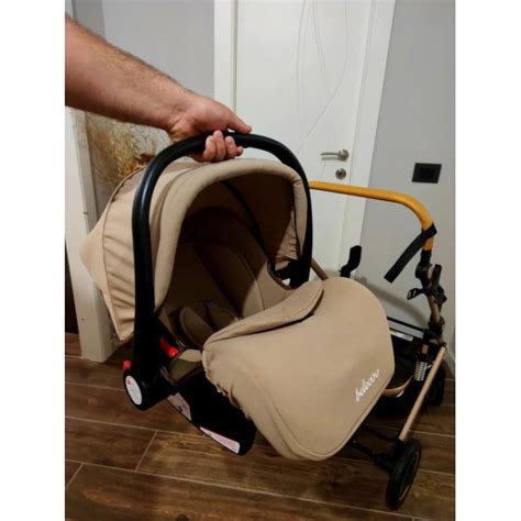 Стабилна бебешка количка 2 в 1 кош със сменяем наклон обезопасяващо столче за кола алуминиева