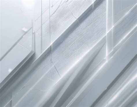 Abstract White Textured Surfaces With Geometric Lines And Light Reflections Stock Illustration