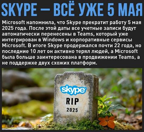 Microsoft подтвердила что окончательно добьет Skype 5 мая 2025 Мой Компьютер ВКонтакте