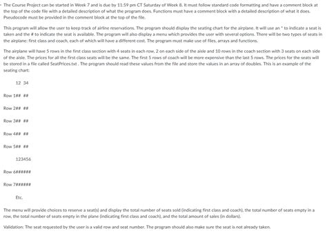 Solved The Course Project Can Be Started In Week 7 And Is