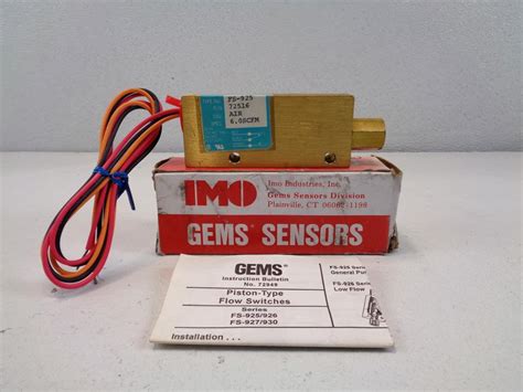 IMO Gems Sensor Piston Type Flow Switch FS Brass